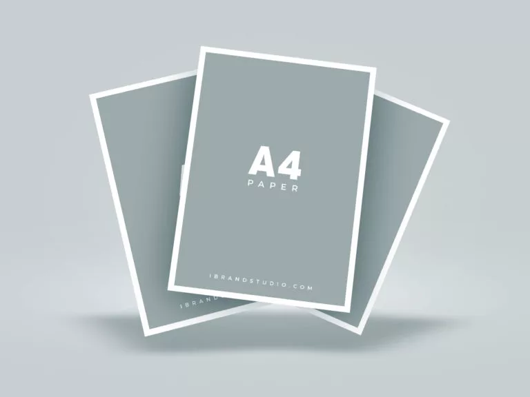 Floating A4 Paper Mockup | The Free Mockup