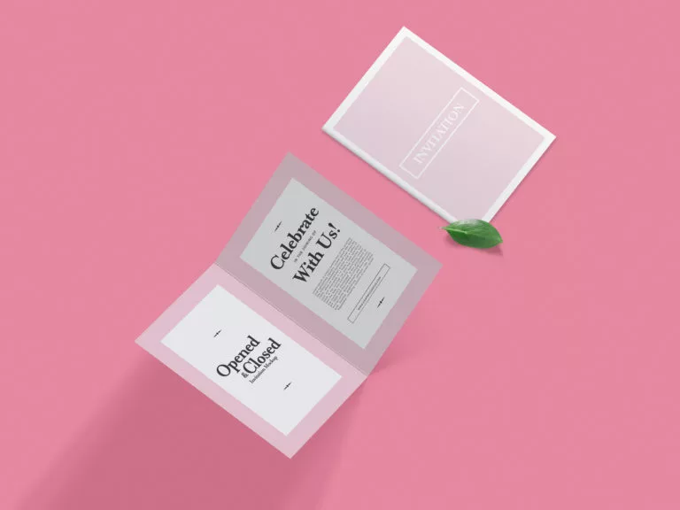 Opened and Closed Invitation Card 2018 | The Free Mockup