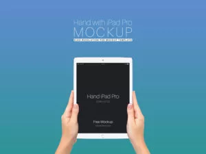 Free iPad Pro in Hands PSD Mockup | Free Mockup
