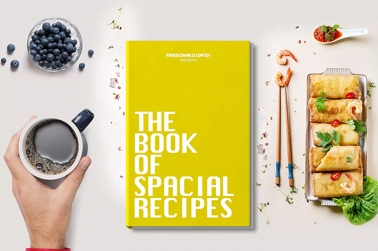 Book Cover with Recipes Free Mockup | The Free Mockup