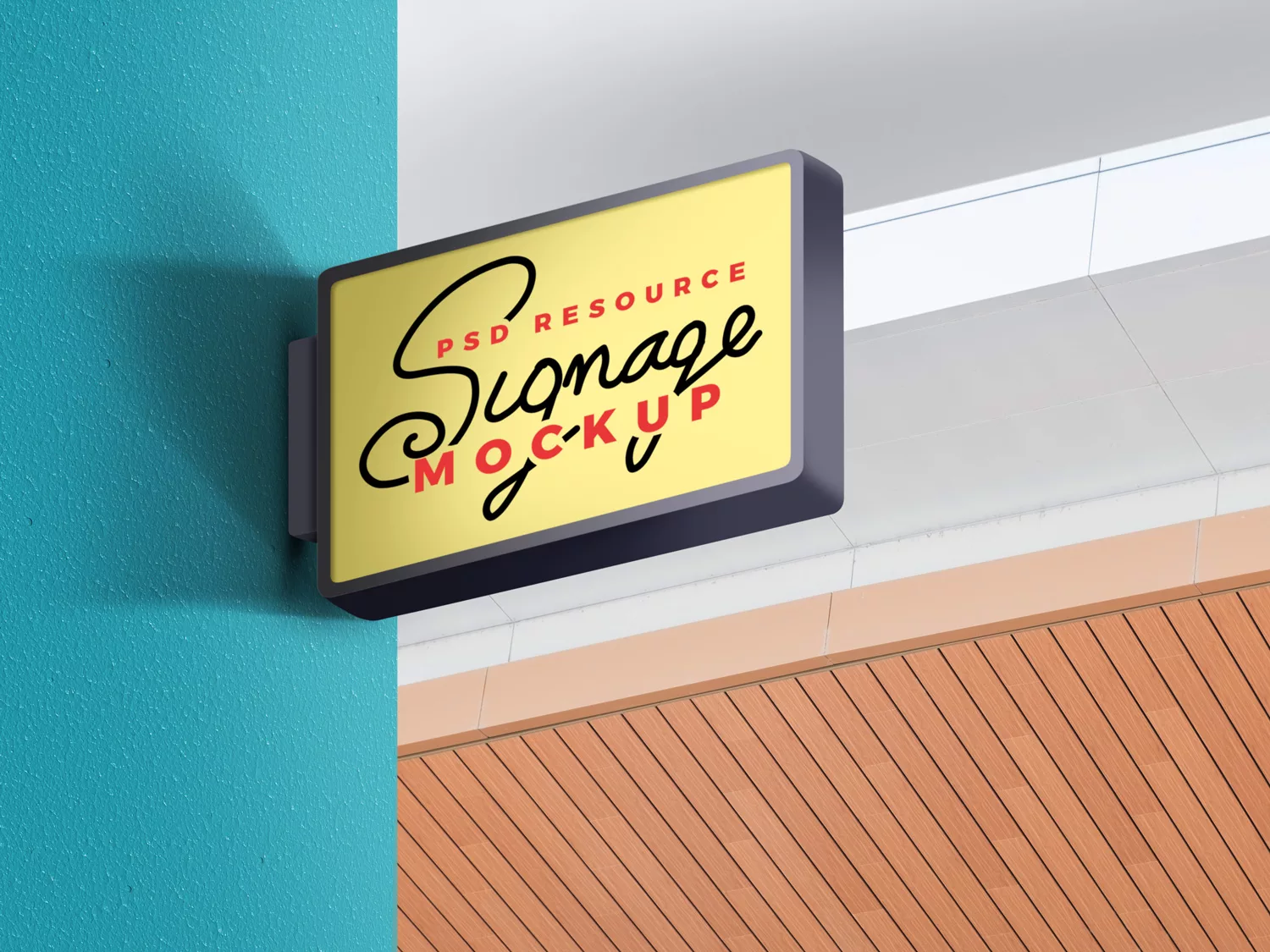 Store Wall Signage Mockup | The Free Mockup