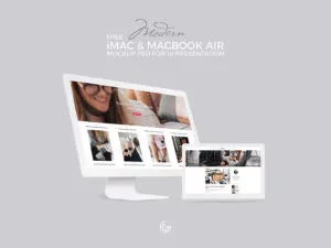 White iMac and MacBook Mockup UI Presentation | The Free Mockup