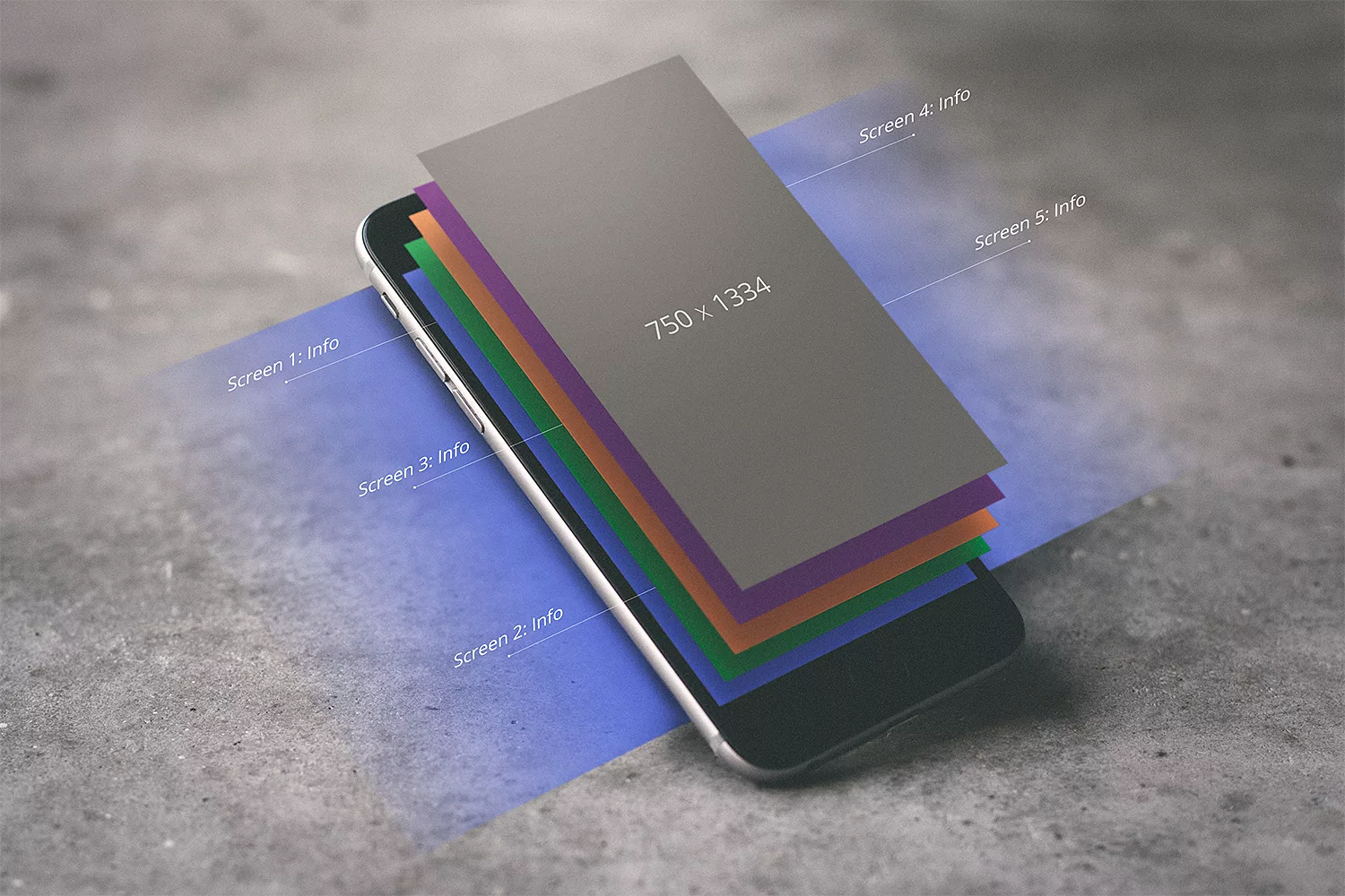 iPhone Layered UI Mockup Free