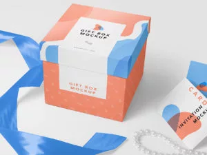 Gift Box Mockup (PSD) | The Free Mockup