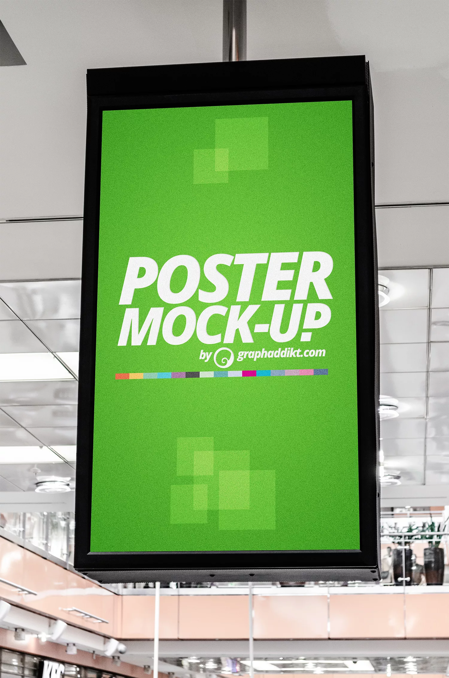 Free Indoor Advertising City Light Mockup