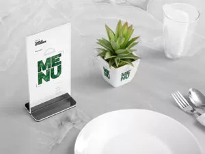 Table Menu Mockup in Realistic Settings | The Free Mockup