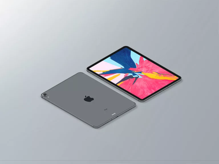 iPad Pro Mockup Isometric Scene | The Free Mockup