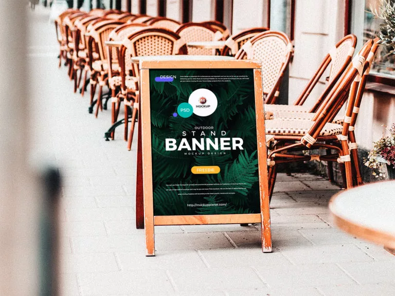 A-Frame Sign Banner Mockup | The Free Mockup