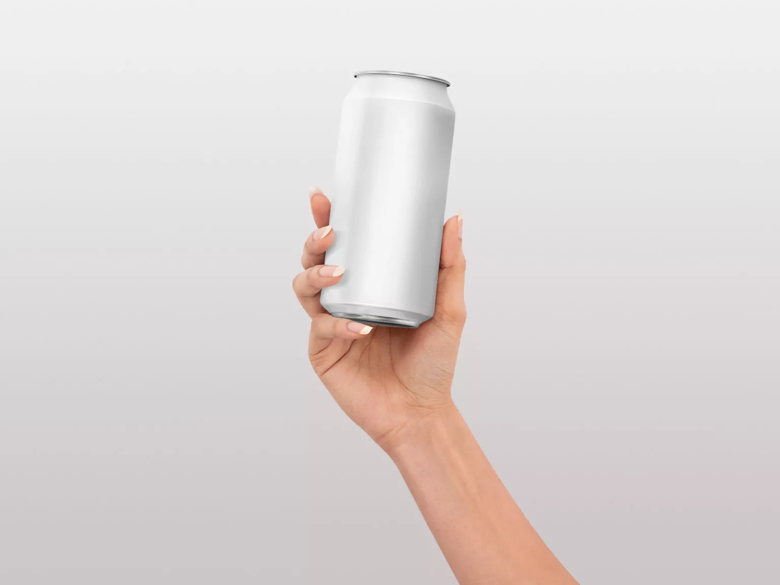 Realistic Can Mockup in Hand | Free Mockup