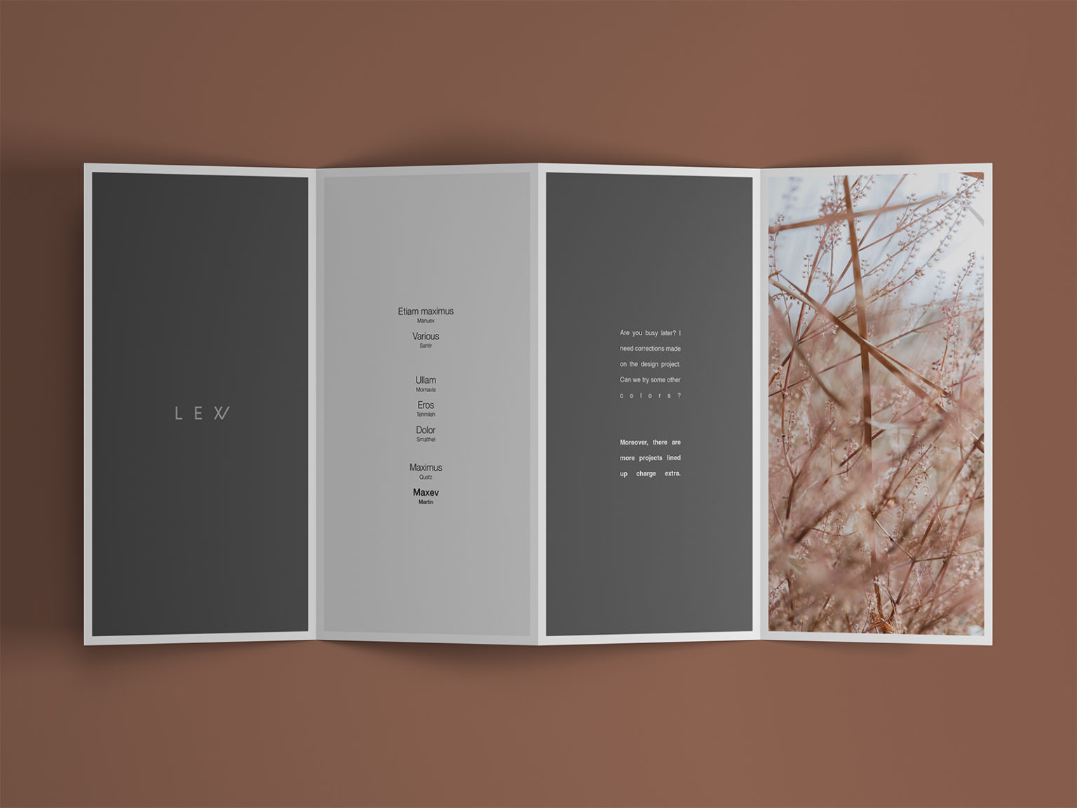 4-fold brochure mockup | The Free Mockup