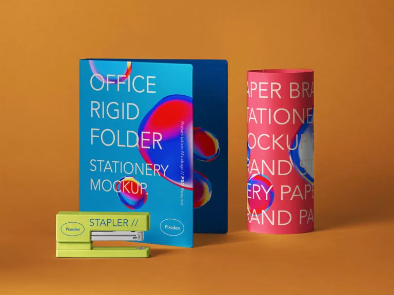 Stationery Brand Folder Mockup Scene | The Free Mockup
