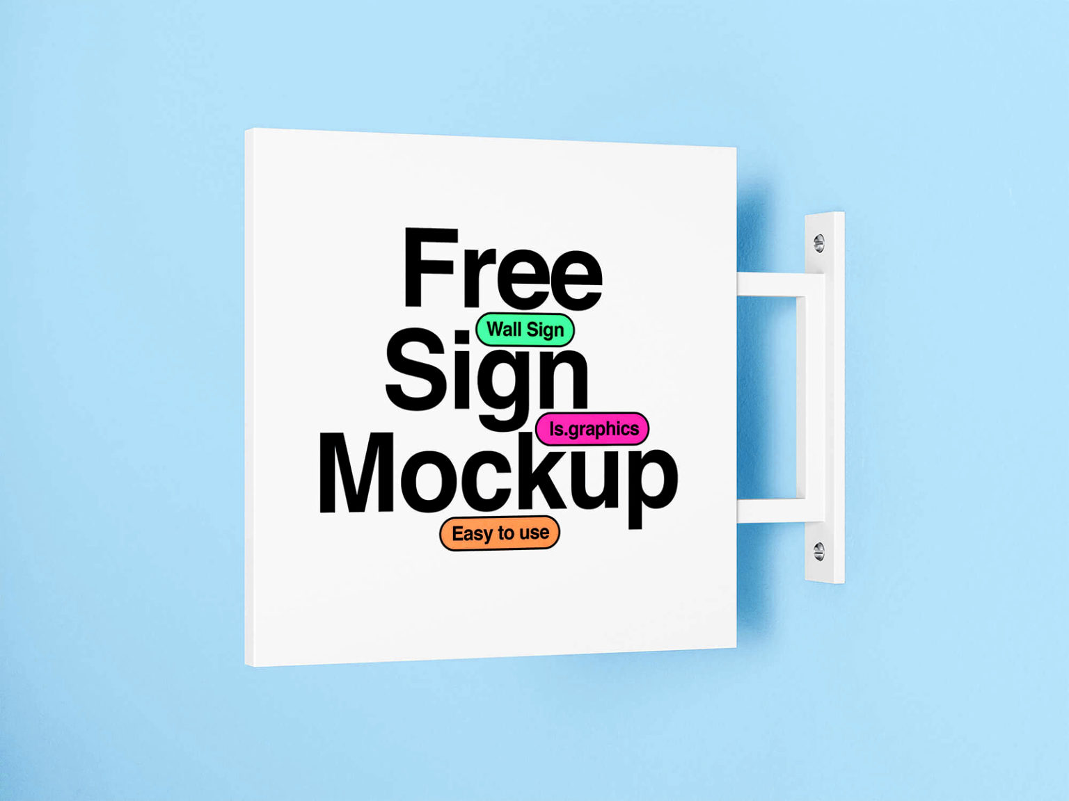 Minimalistic Wall Sign Mockup | Free Mockup