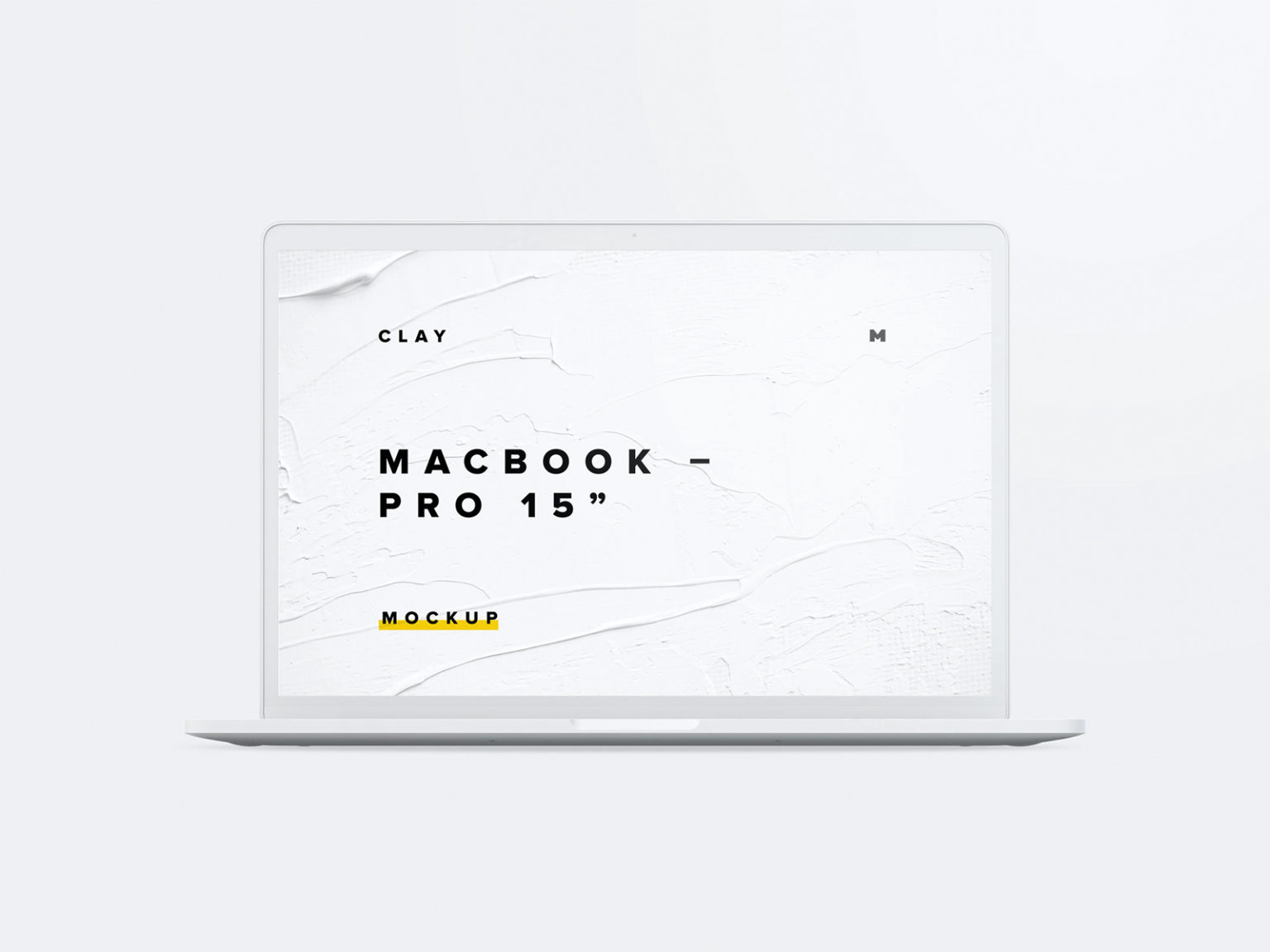 Clay MacBook Pro Front View Mockup | Free Mockup