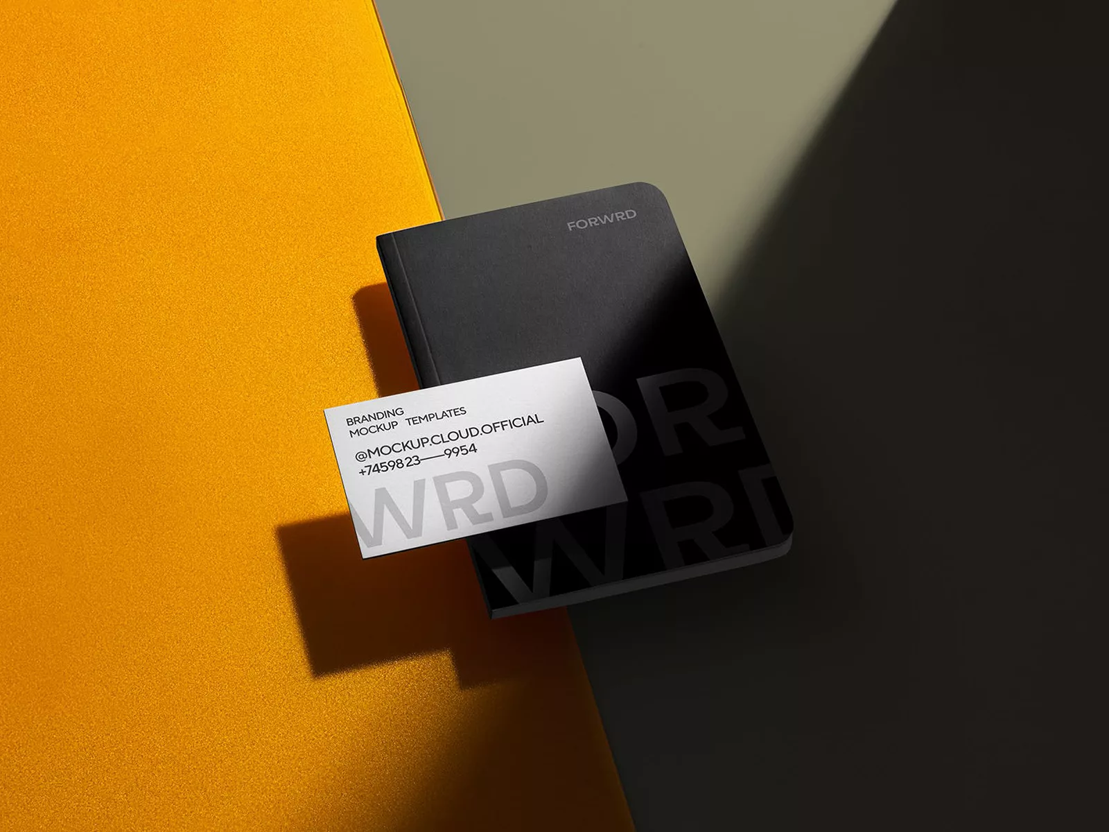 Notebook with Business Card Free Mockup | The Free Mockup