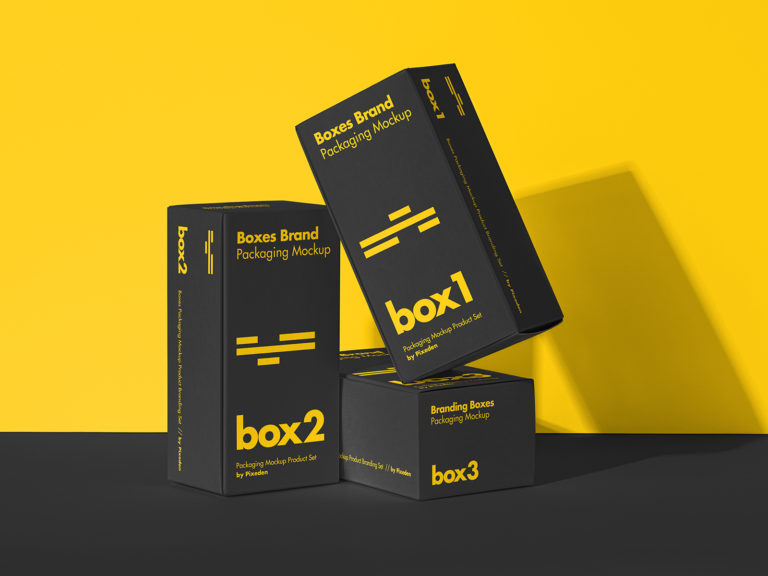 Product Box Packaging Mockup Set | Free Mockup