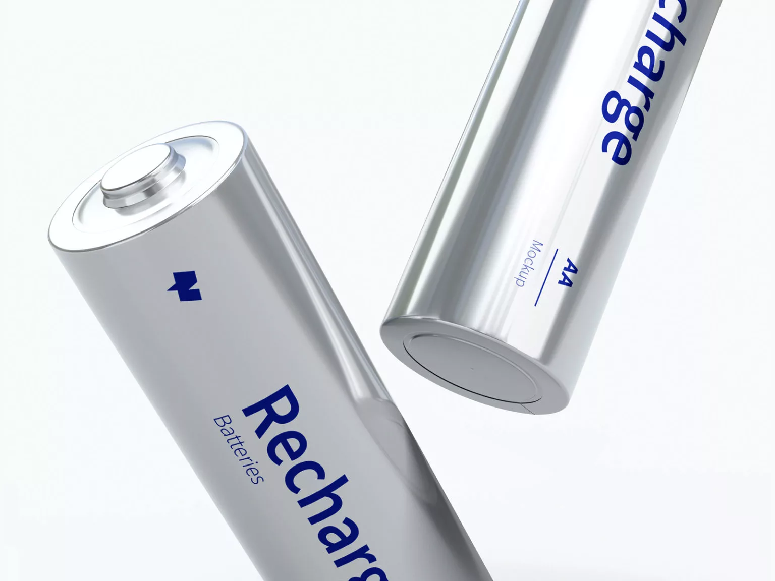 Two AA Batteries Mockup Close-Up Scene | The Free Mockup
