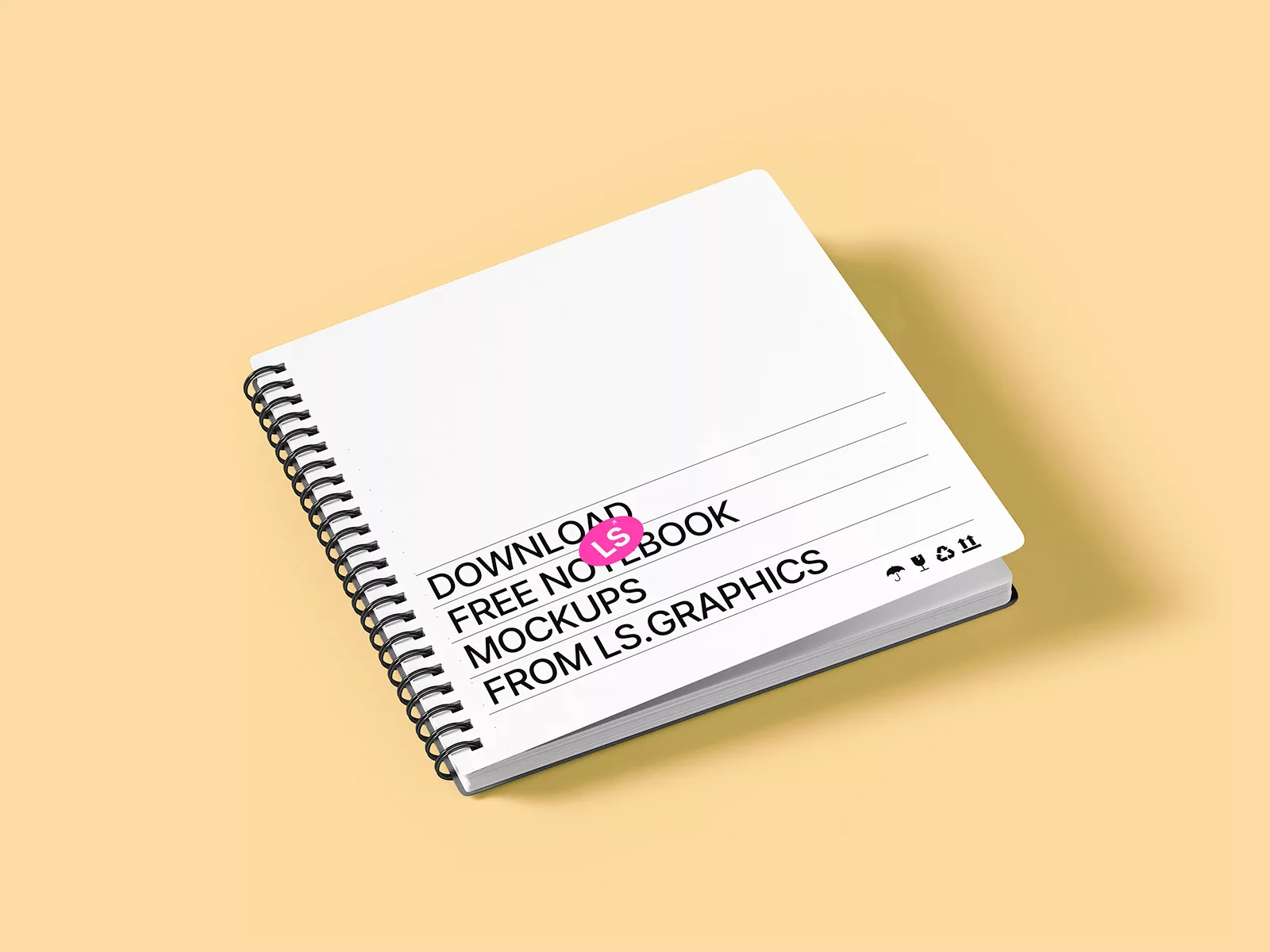 Square Spiral Notebook Mock-Up (Rounded Corners)