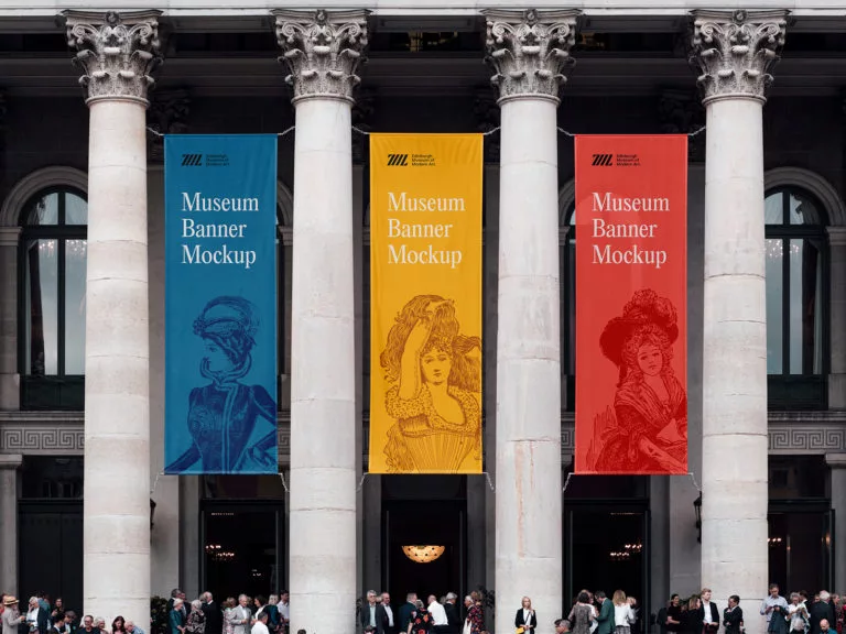 Museum Vertical Event Banners Mockup | The Free Mockup