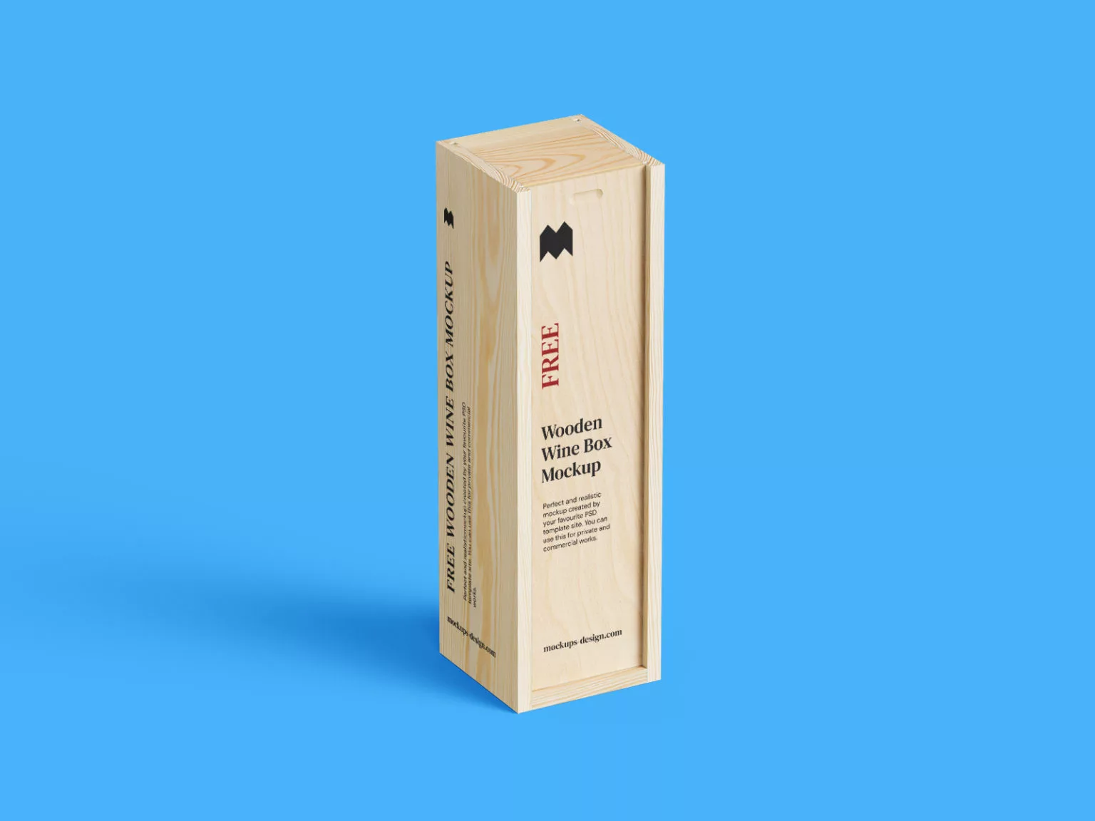 Wooden Wine Box Mockup Free | The Free Mockup