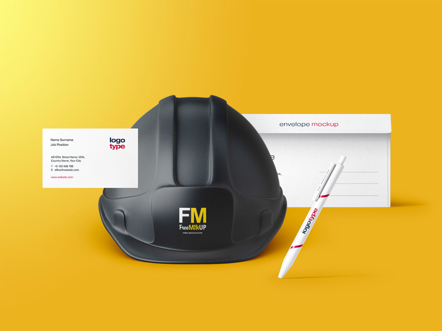 Construction Company Branding PSD Mockup