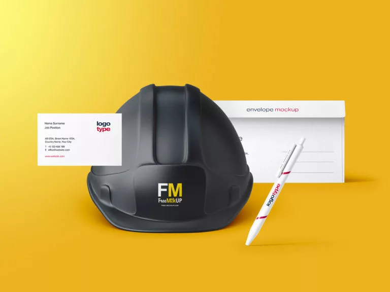 Construction company logo mockup