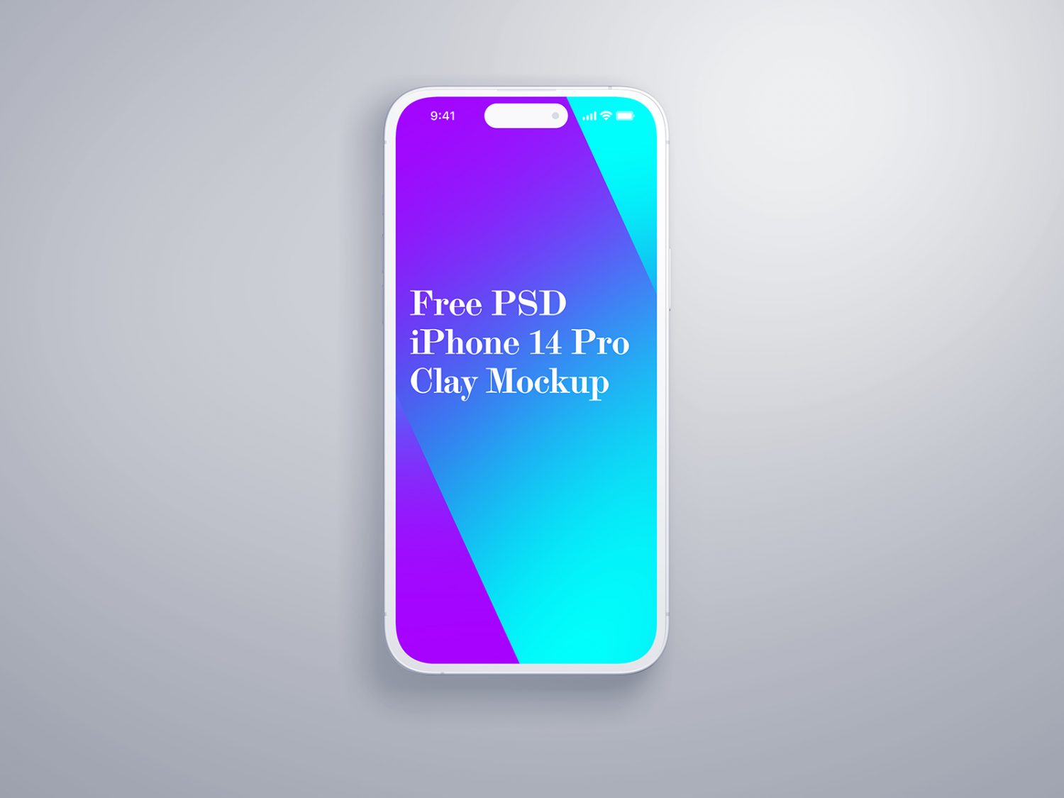 iPhone 14 Pro Realistic and Clay Mockup with Status Bar | Free Mockup