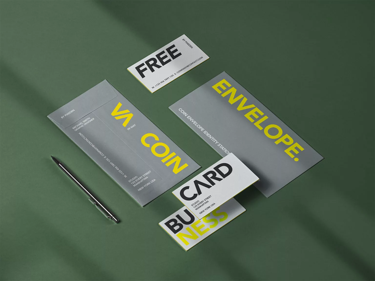 Free PSD Envelope Stationery Mockup | The Free Mockup