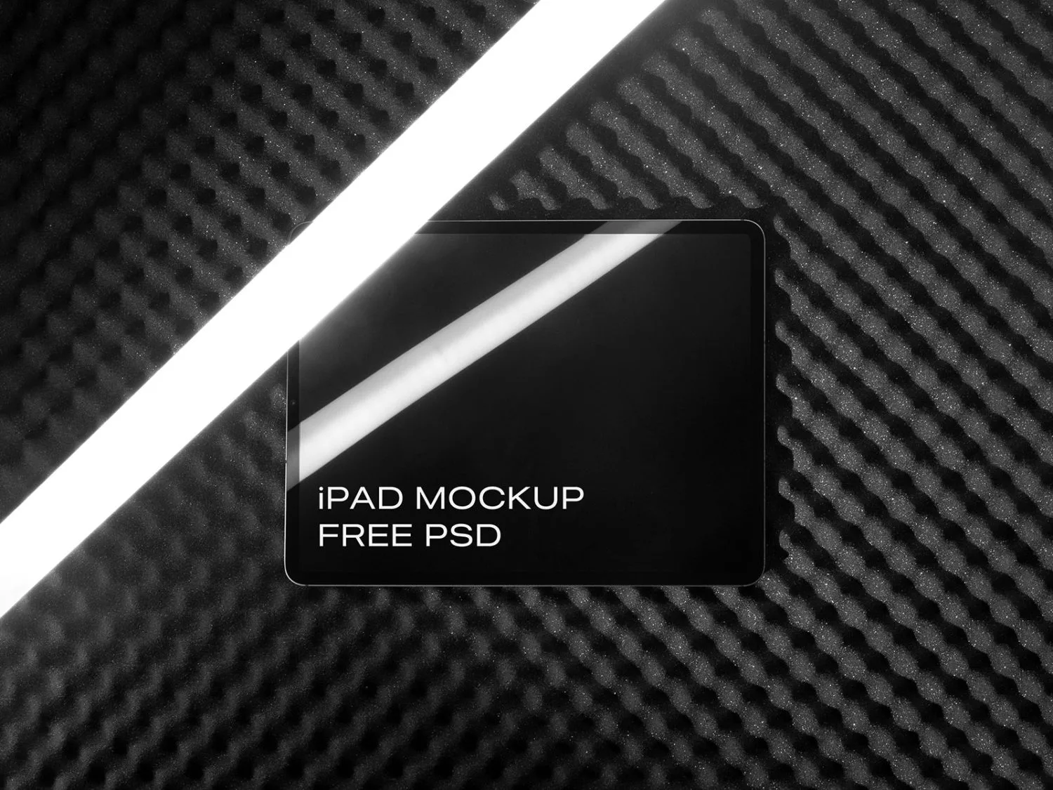 iPad Pro Mockup with Fluorescent Lamp Reflections | The Free Mockup