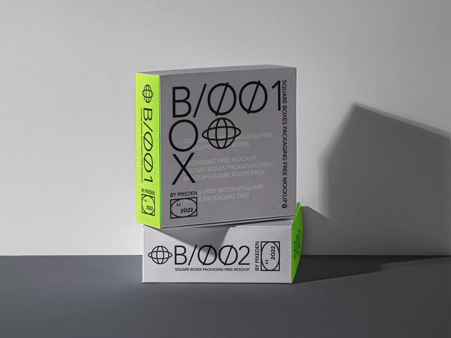 Two Square Box Packaging Mockup PSD | The Free Mockup