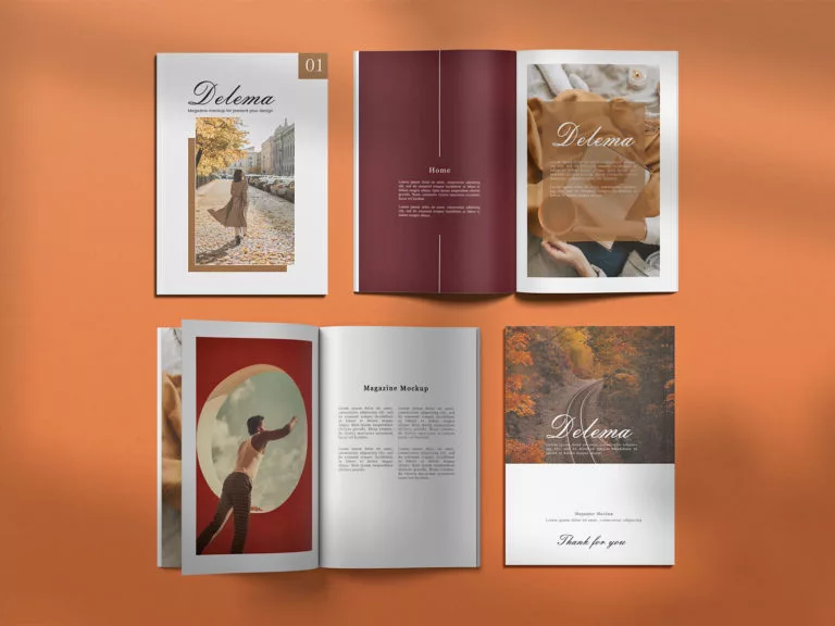 A4 Magazine Cover and Pages Mockup | The Free Mockup