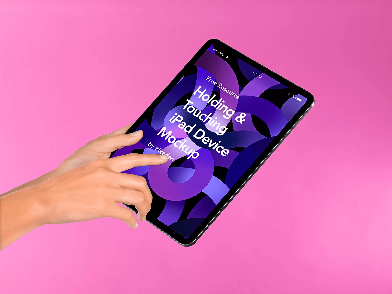 Hand Holding iPad Pro PSD Mockup