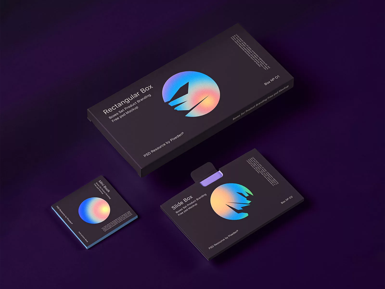 Free Boxes Set Product Branding Mockup | The Free Mockup