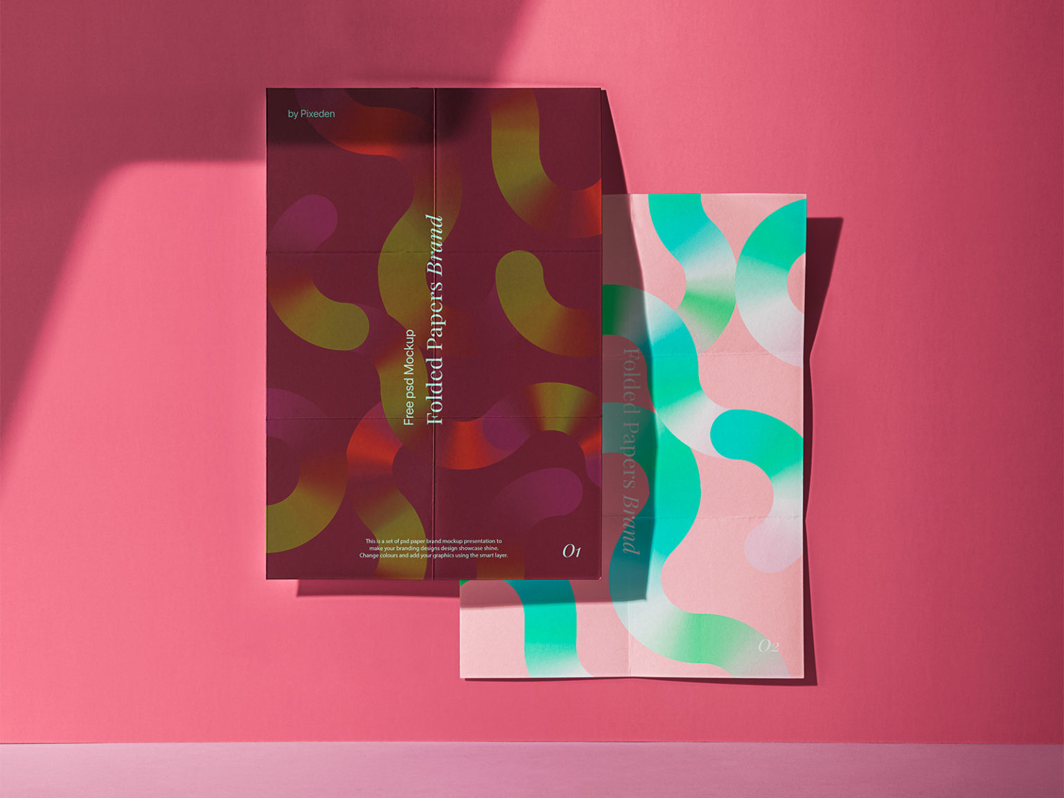 Folded Paper Brand Stationery Mockup