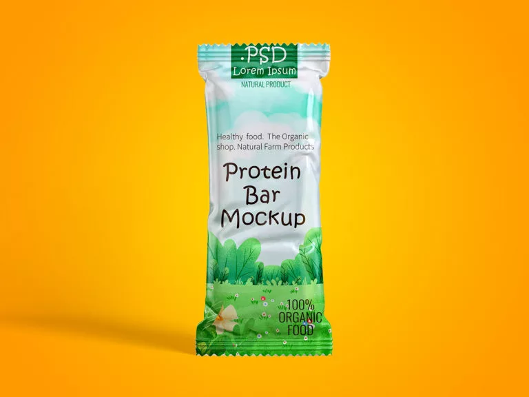 Protein Bar Packaging Mockup | Free Mockup
