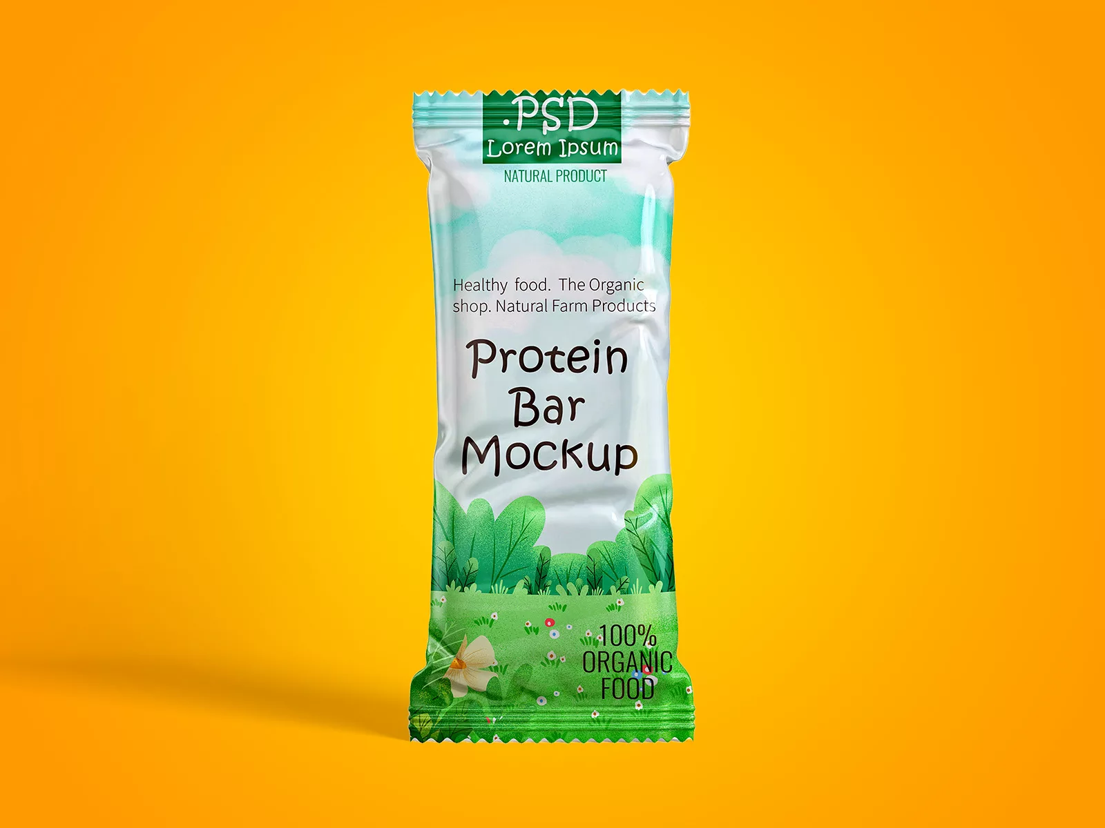 Protein Bar Packaging Mockup | The Free Mockup