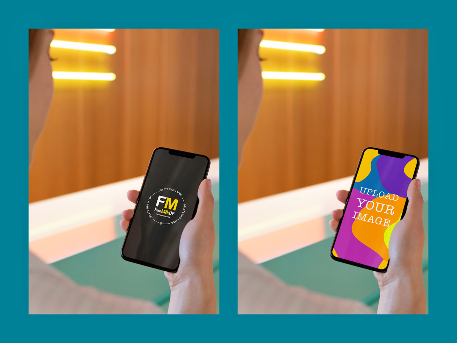 Girl Holding An Iphone Free Mockup Generator The Free Mockup