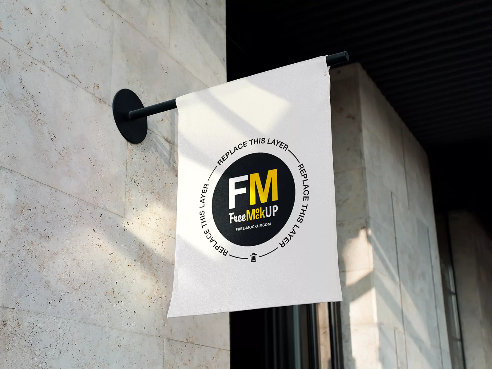 Fabric Signboard Textile Banner — PSD Mockup | The Free Mockup