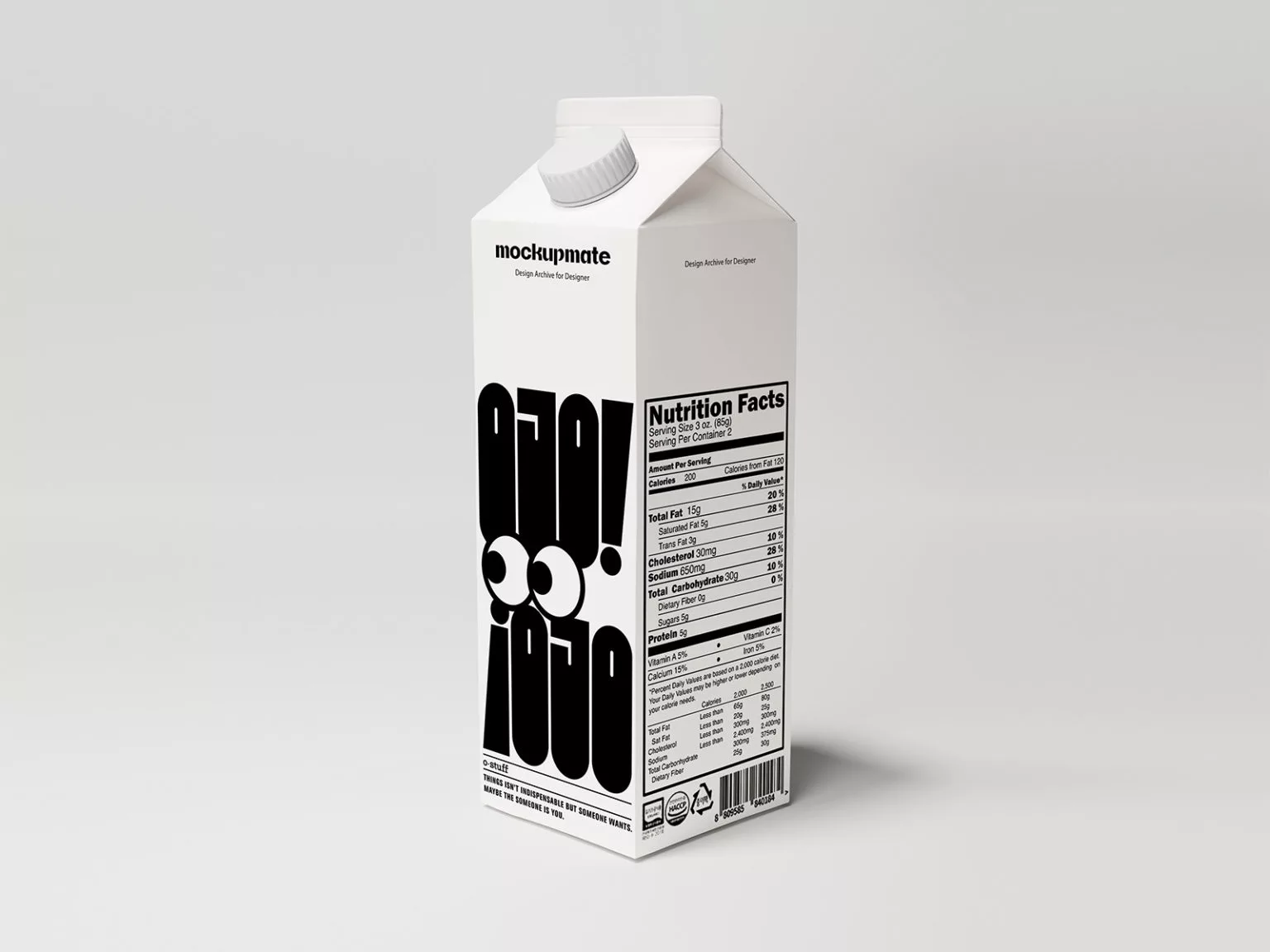 Milk Carton Packaging Mockup for Photoshop | The Free Mockup