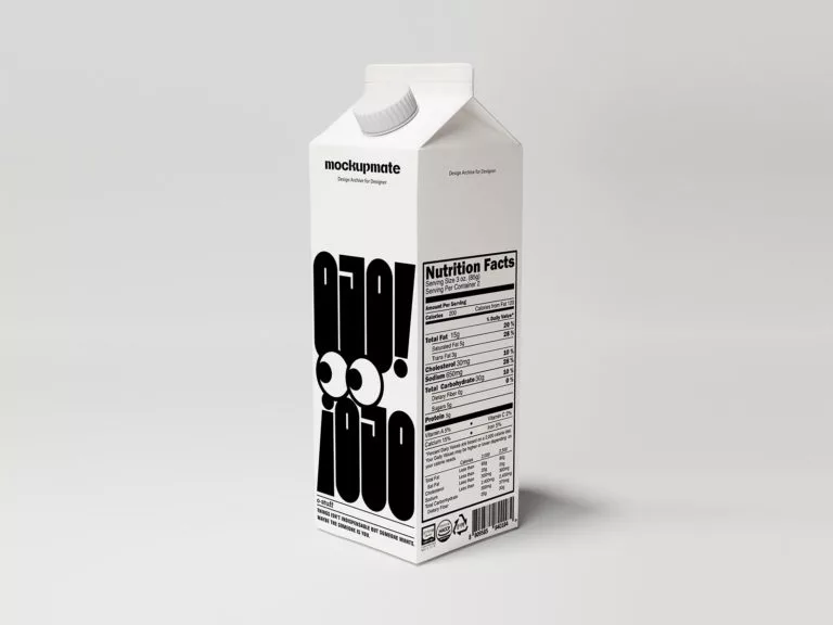 Milk Carton Packaging Mockup for Photoshop | The Free Mockup