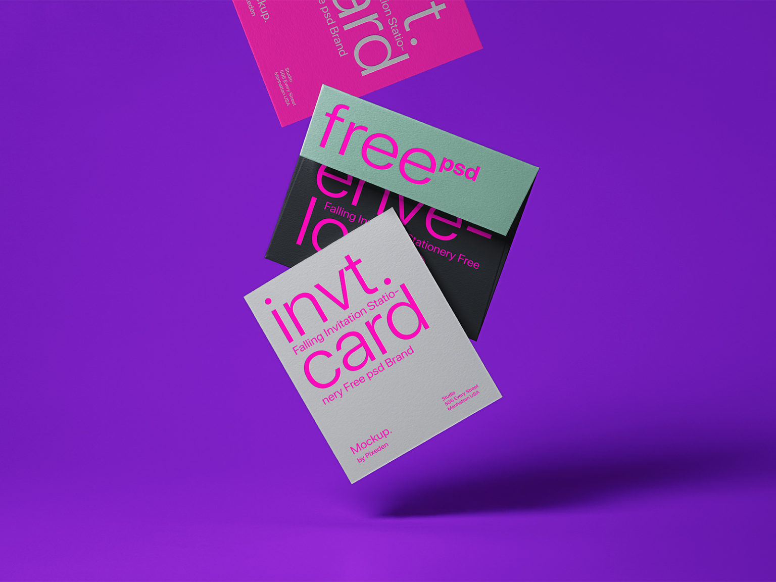 Gravity Invitation Card with Envelope Stationery Mock-Up | The Free Mockup Gravity Invitation Card with Envelope Stationery Mock-Up | The Free Mockup