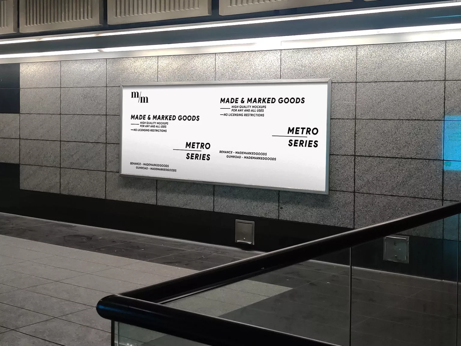 Metro Billboard Framed Poster Mock-Up | The Free Mockup