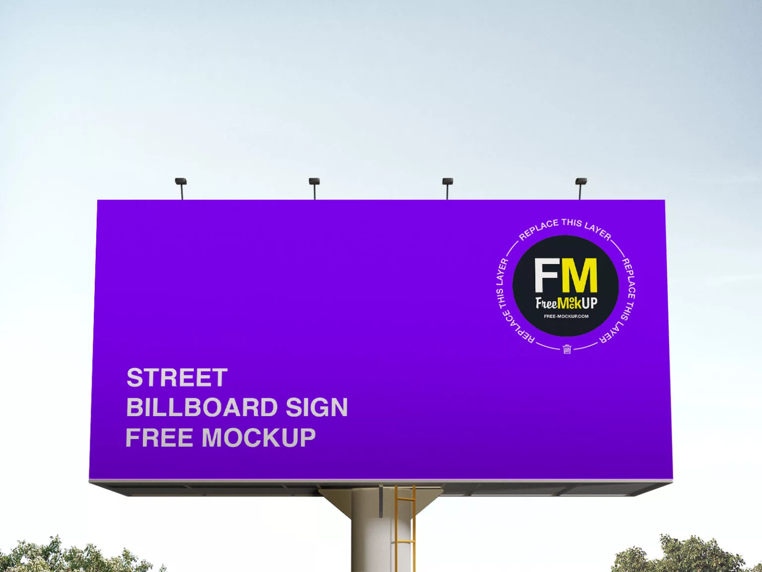 Street Billboard Sign Mockup | The Free Mockup