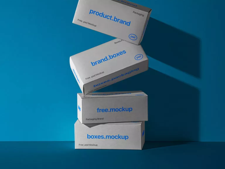 Boxes Packaging Product PSD Mockup | The Free Mockup
