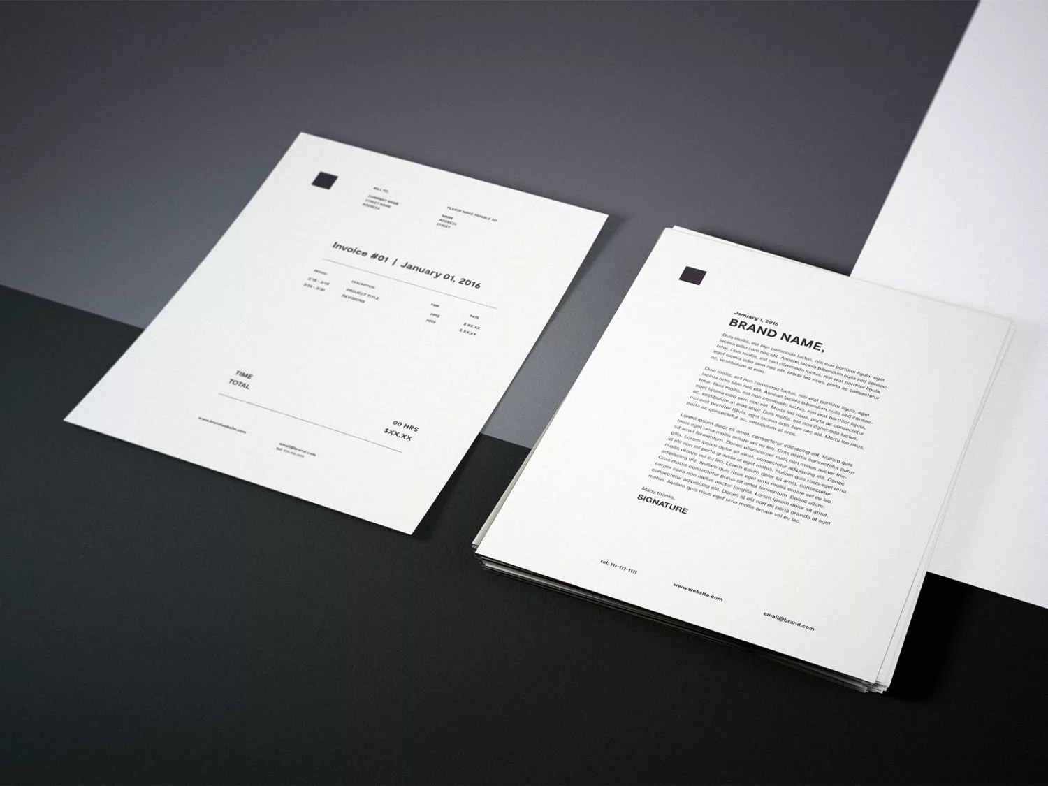 Branding Stationery PSD Mockup Bundle | The Free Mockup