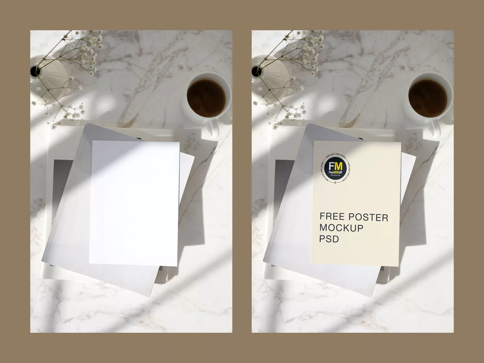 Poster On Books Mockup PSD | The Free Mockup