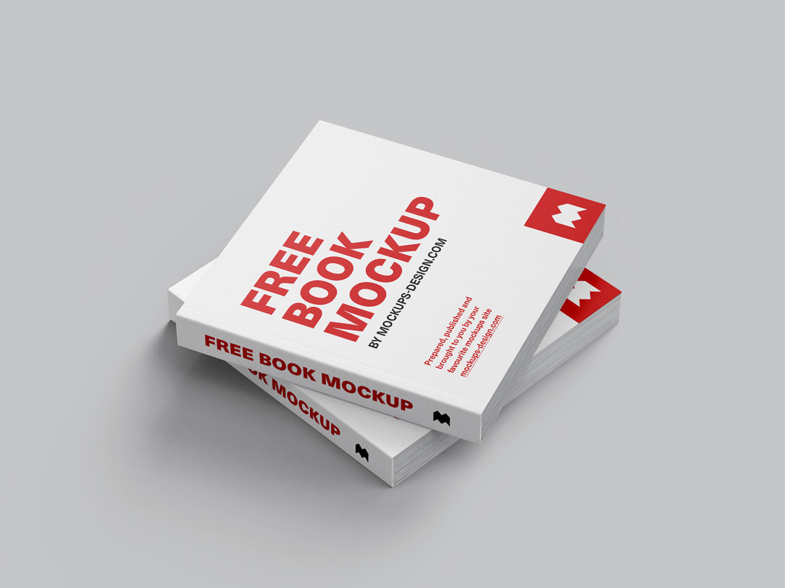 Book Mockup Square Format in PSD | Free Mockup