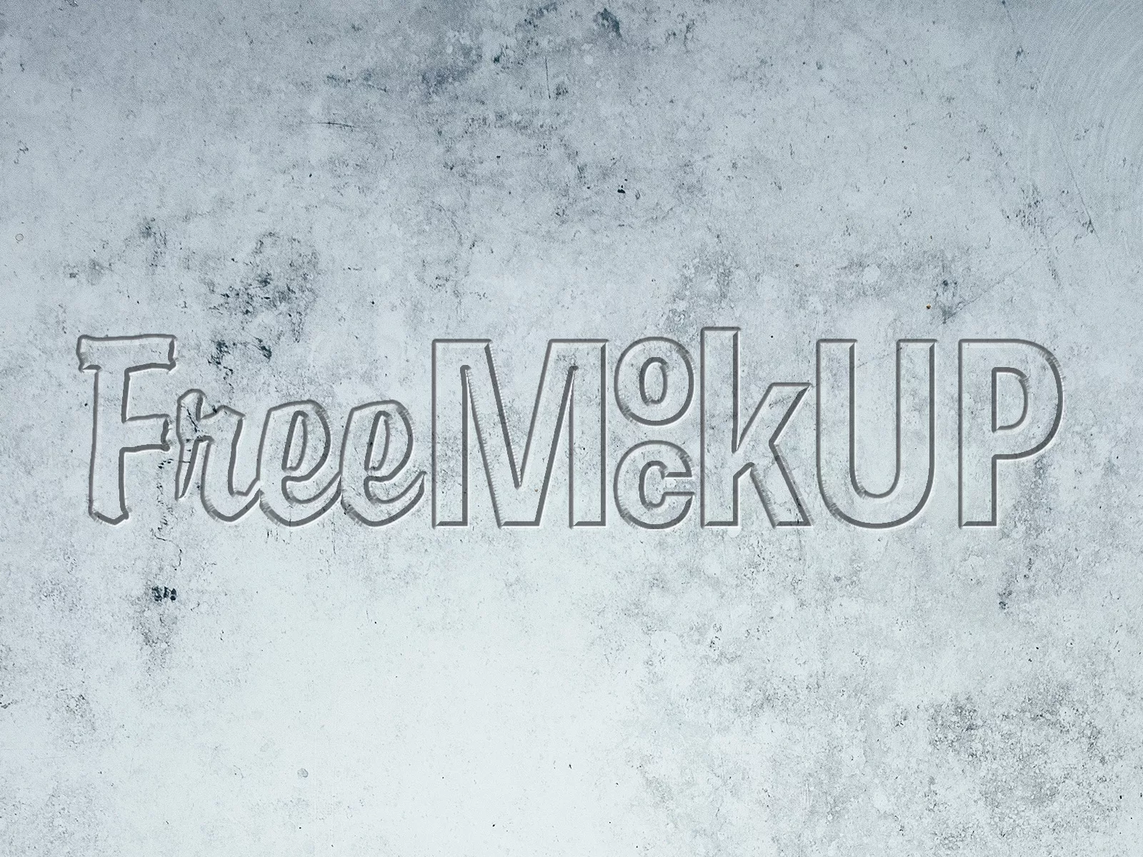 Engraved Logo Mockup on a Concrete Wall | Free Mockup