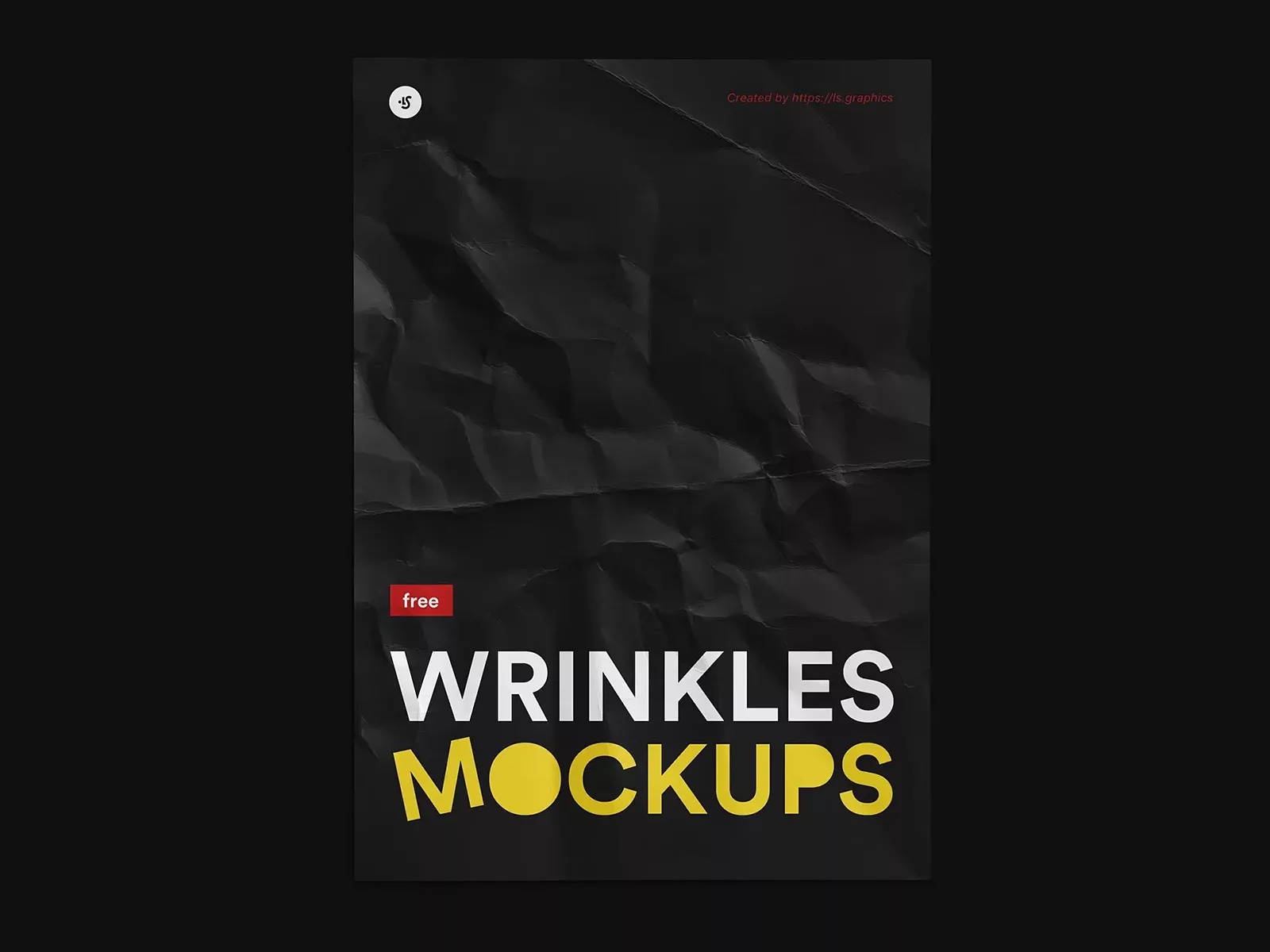 Crumpled Poster Mockup (Five Styles) | The Free Mockup