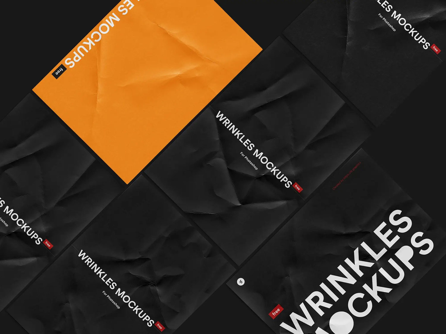 Crumpled Poster Mockup (Five Styles) | Free Mockup