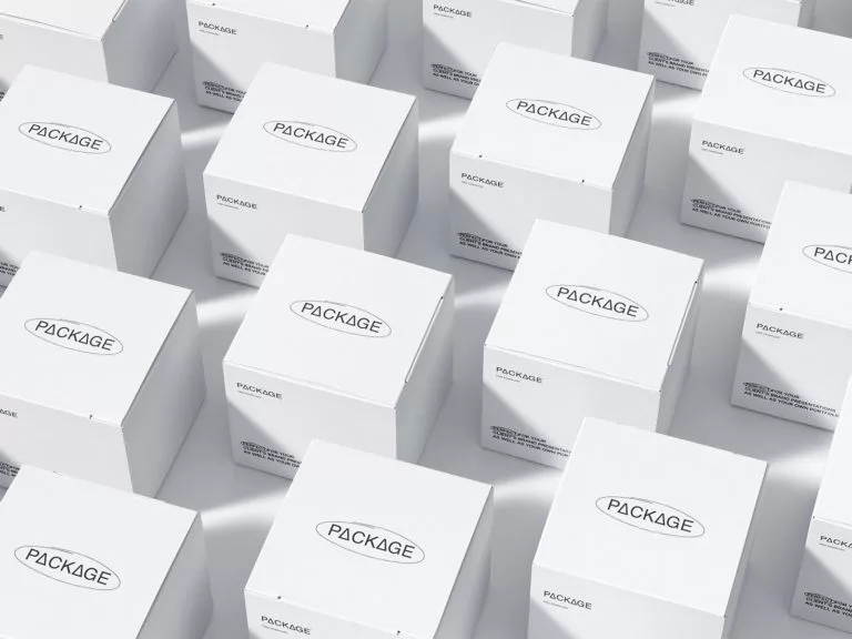 Isometric Square Boxes Grid Mockup | The Free Mockup